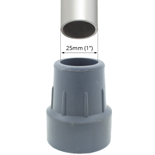 25mm Grey Rubber Ferrules For » Crutches & Walking Frames